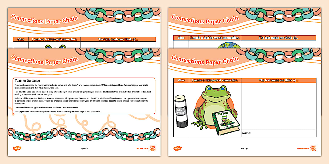 Reading Strategy - Connections Paper Chains | Twinkl