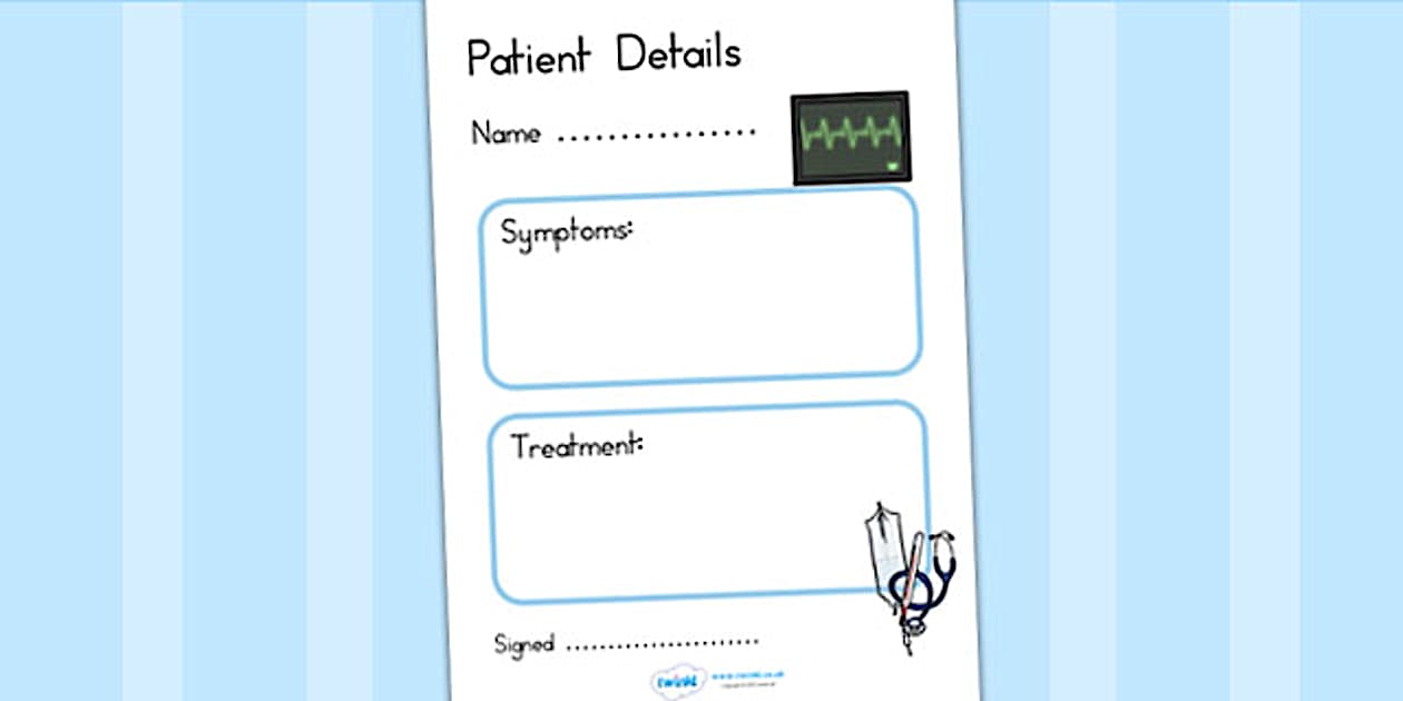 Doctors Surgery Patient Details (teacher made) - Twinkl