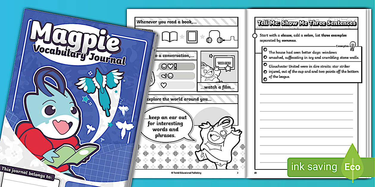 KS2 Read, Write, Succeed: Vocabulary Magpie Journal - Twinkl