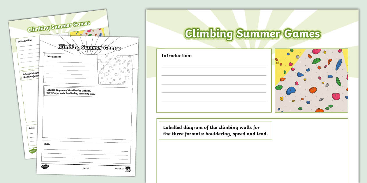 Climbing Summer Games Non-Chronological Report Template