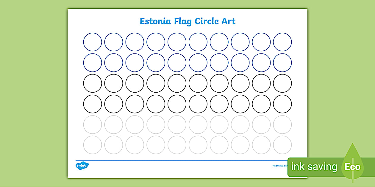 Estonia Flag Circle Art Worksheet (teacher made) - Twinkl