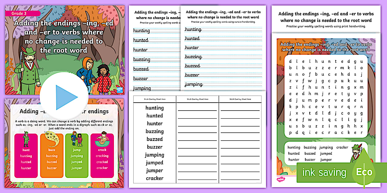 Grade 3 Phonics - Suffixes Resource Pack