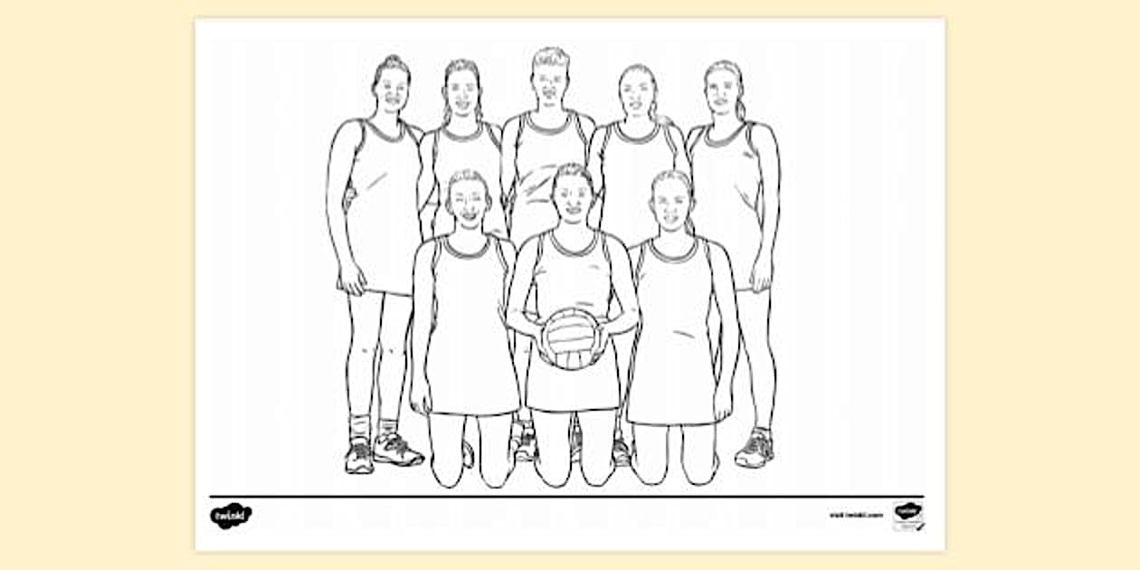 Netball Team Colouring | Colouring Sheets (Teacher-Made)