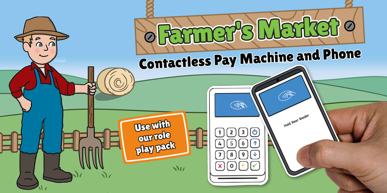 Farmer's Market Contactless Pay Machine and Phone