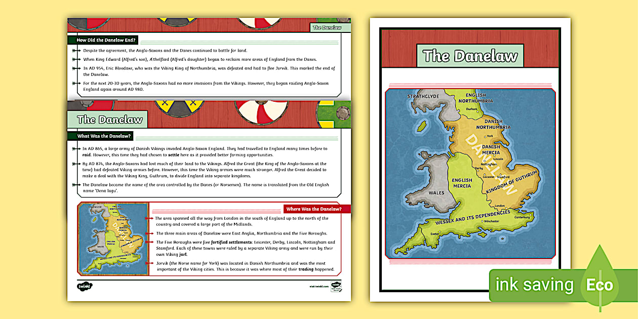Danelaw Map and Fact File (Teacher-Made) - Twinkl