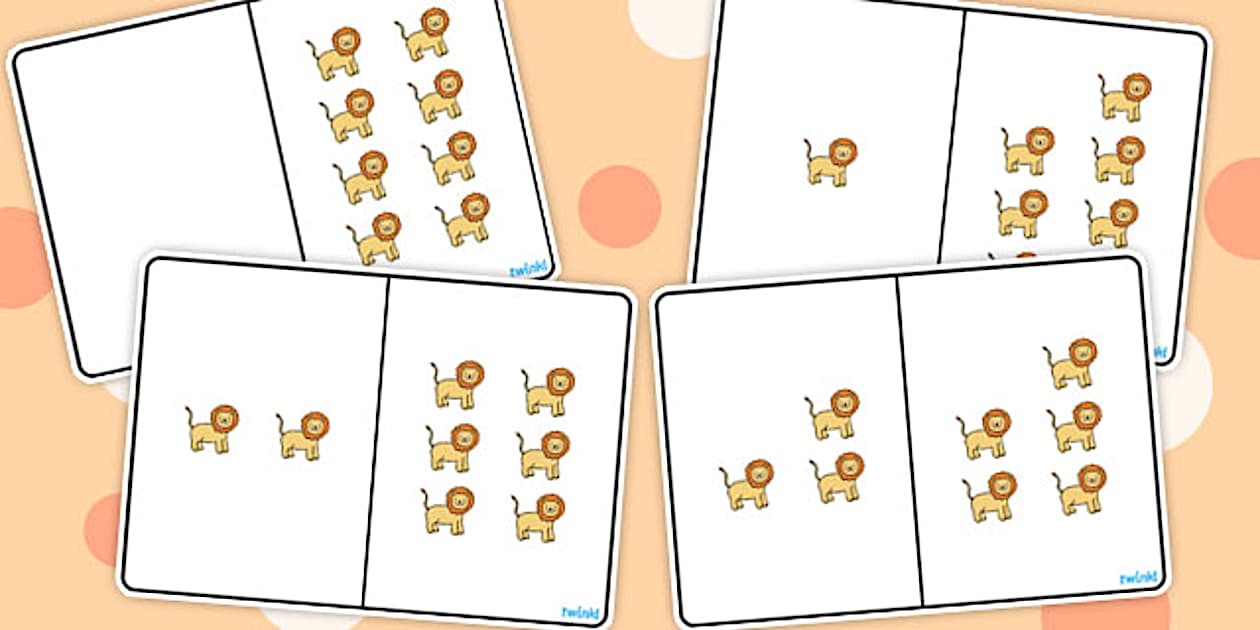 Lion Counting Number Bonds to 8 (teacher made) - Twinkl