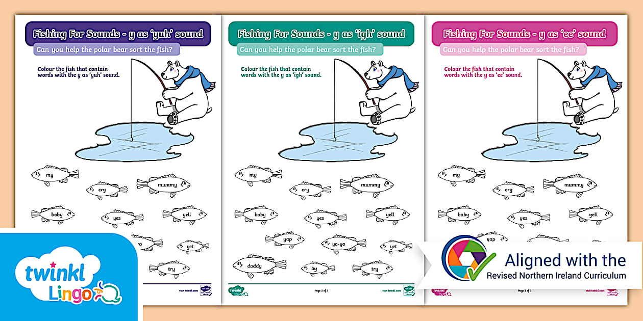 Phase 2 Fishing For Sounds - y (teacher made) - Twinkl