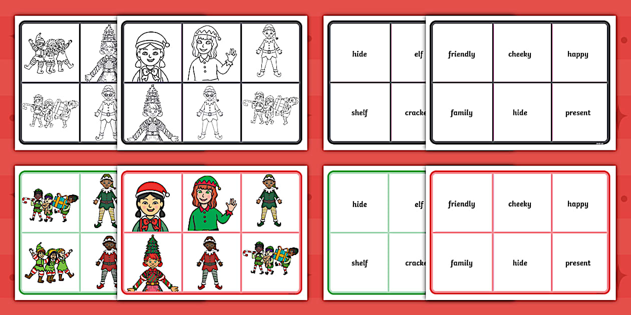 Elf Bingo Boards Pack