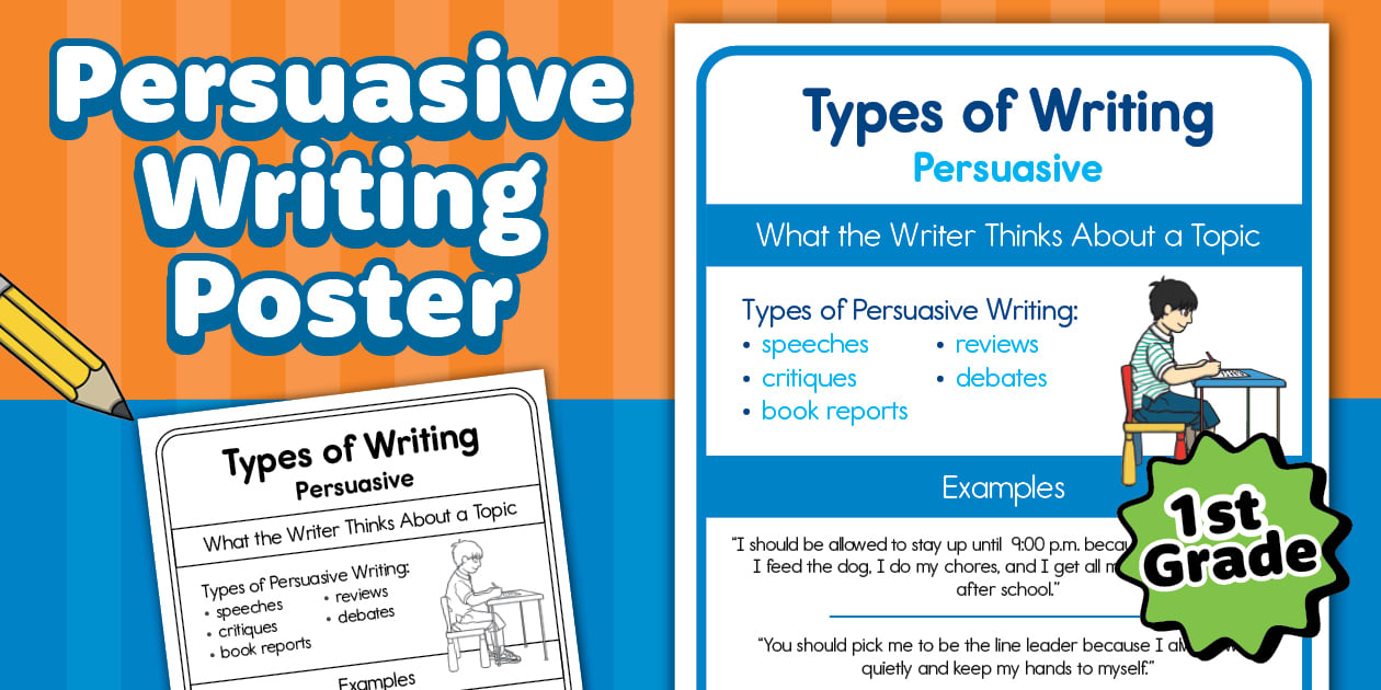 First Grade Persuasive Writing Poster
