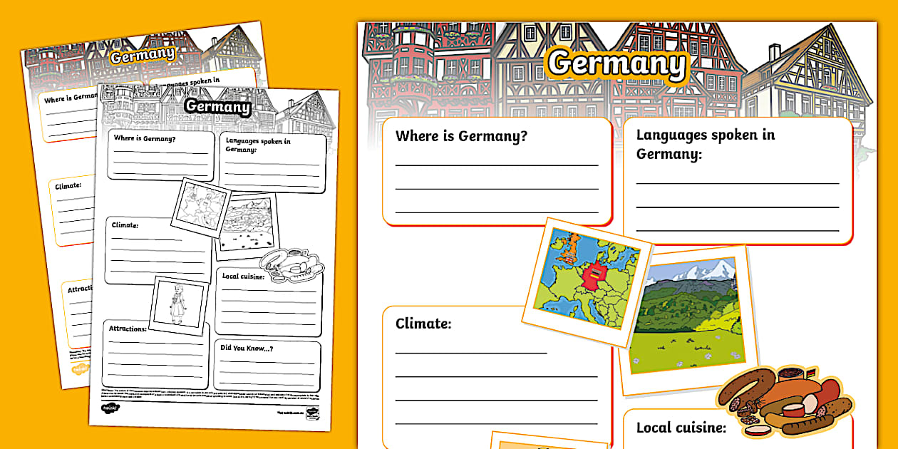 Germany Fact File Template (teacher made) - Twinkl
