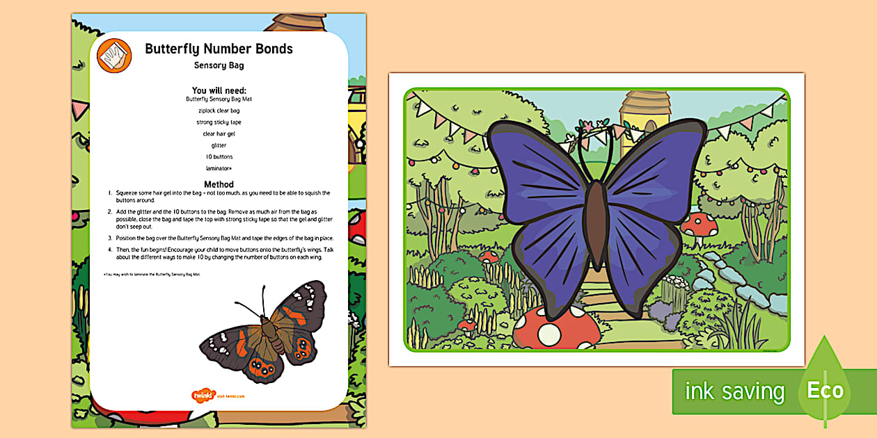 Butterfly Number Bonds to 10 Maths Activity Sensory Bag