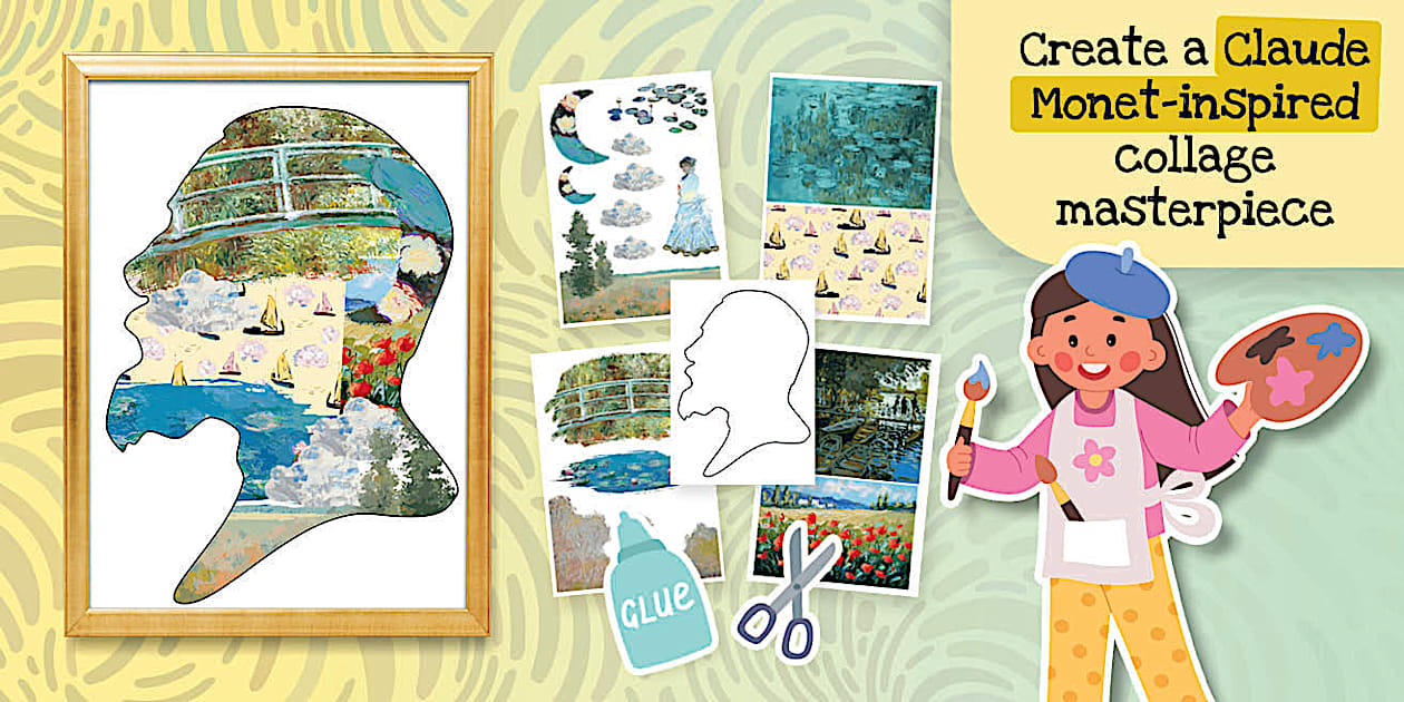 Claude Monet Fill The Silhouette Collage Pack