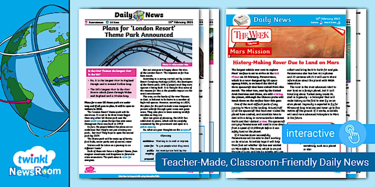 NewsRoom Weekly UKS2 Reading Comprehension Pack - 19th February 2021