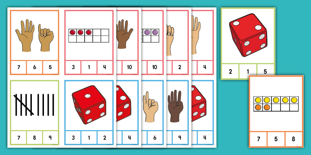 Subitizing Matching Clip Cards for PreK-K (teacher made)
