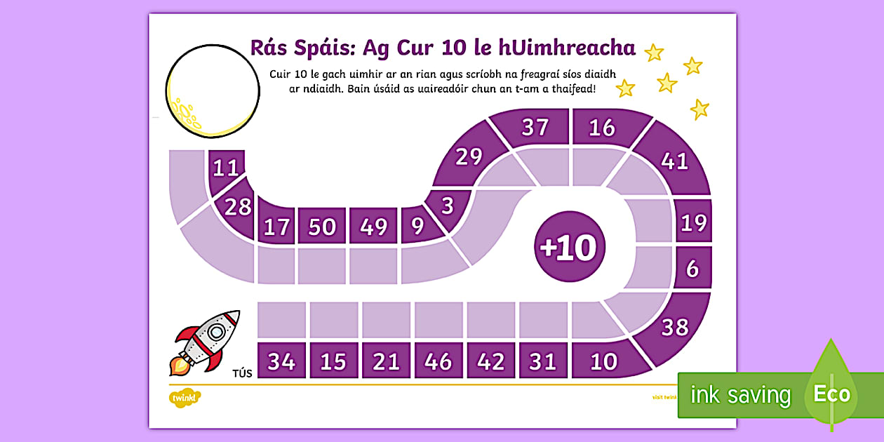 Bileog Oibre: Rás - Ag Cur 10 le hUimhreacha (teacher made)