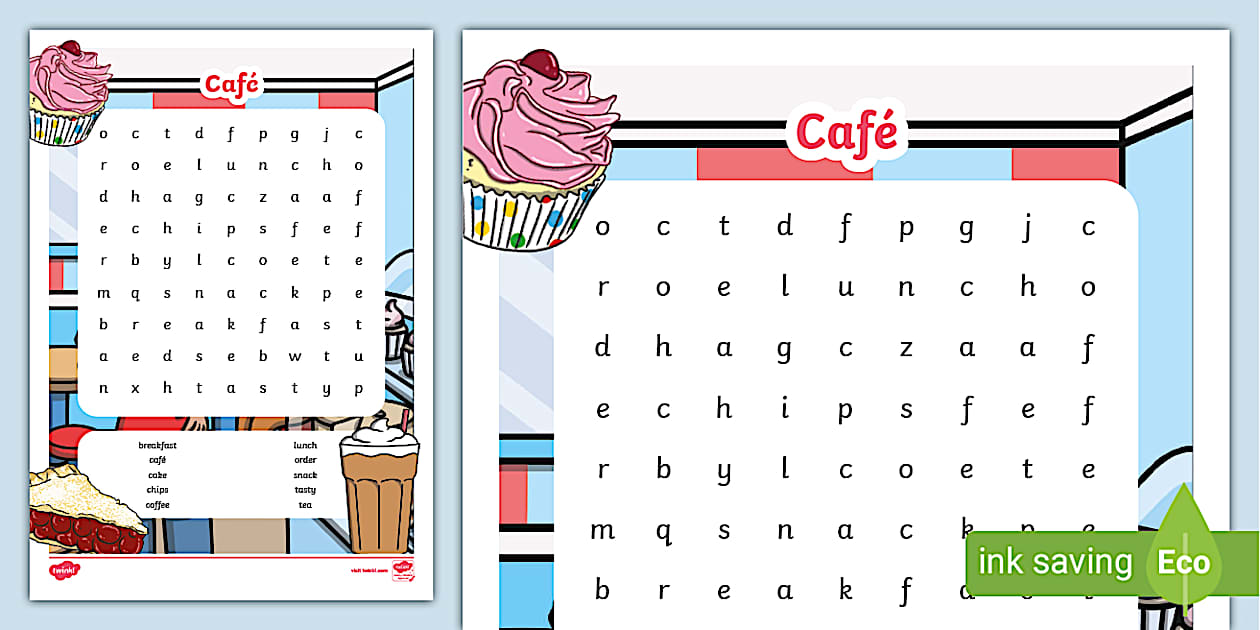 Café Word Search (teacher made) - Twinkl