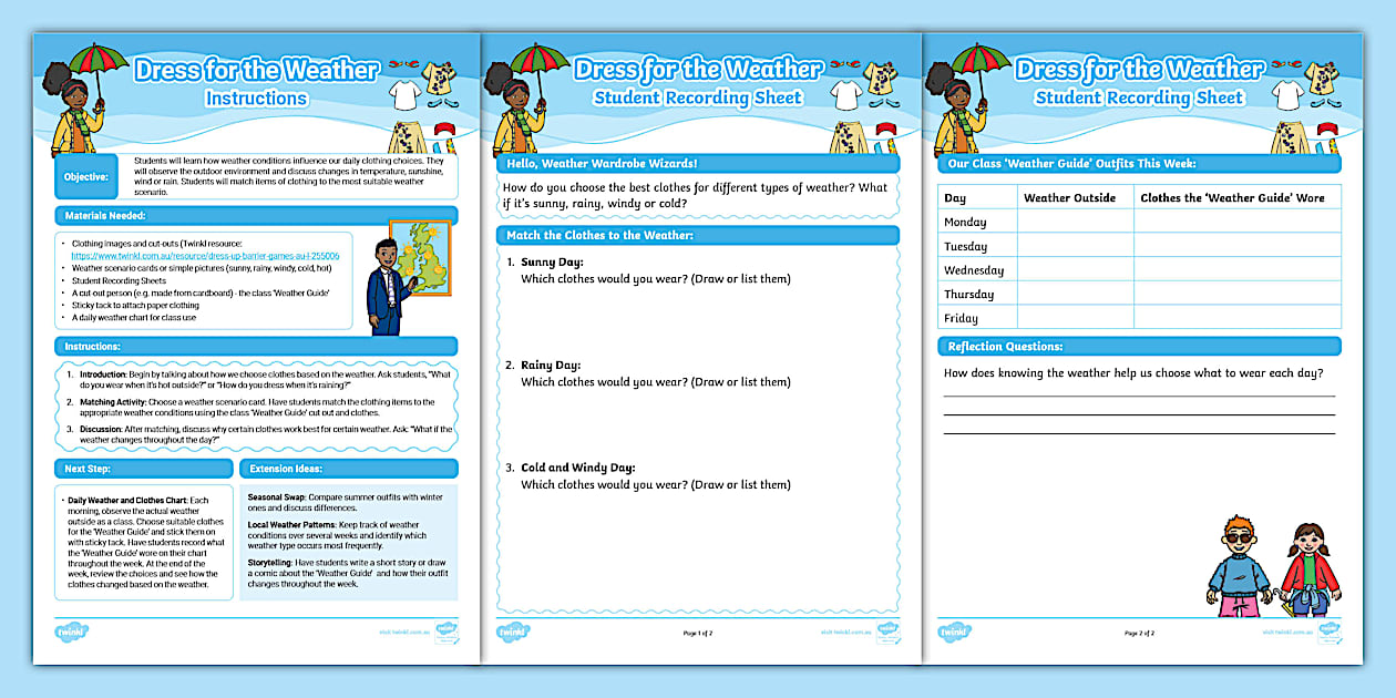 STEM Outdoors: Dress for the Weather (teacher made) - Twinkl