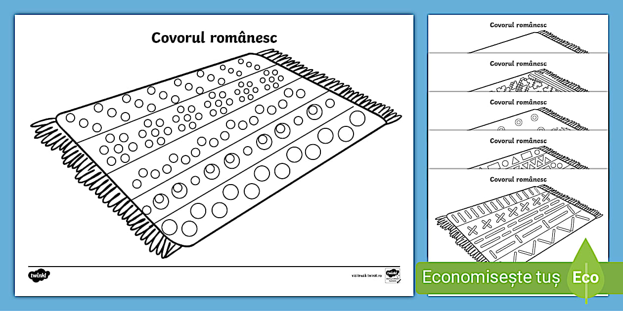 Covorul românesc – Desene de colorat - Twinkl