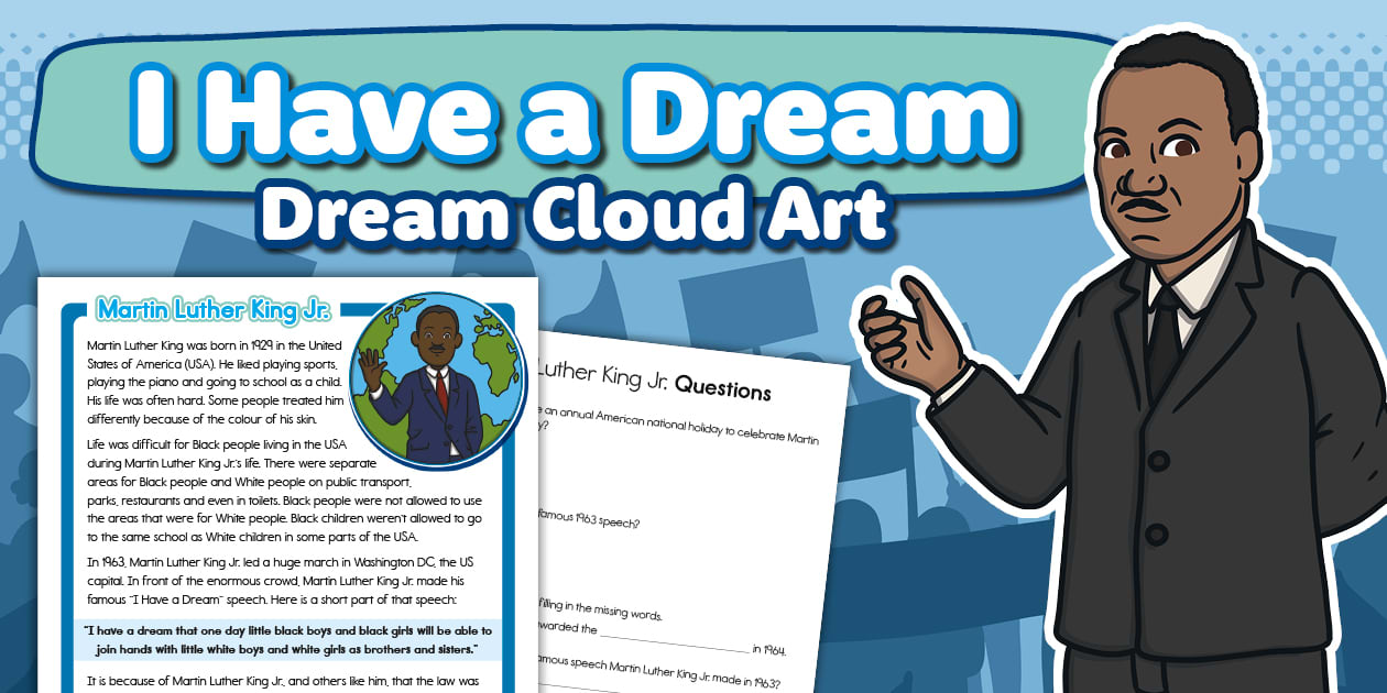 Black History Month: Martin Luther King Jr. Dream Cloud Activity