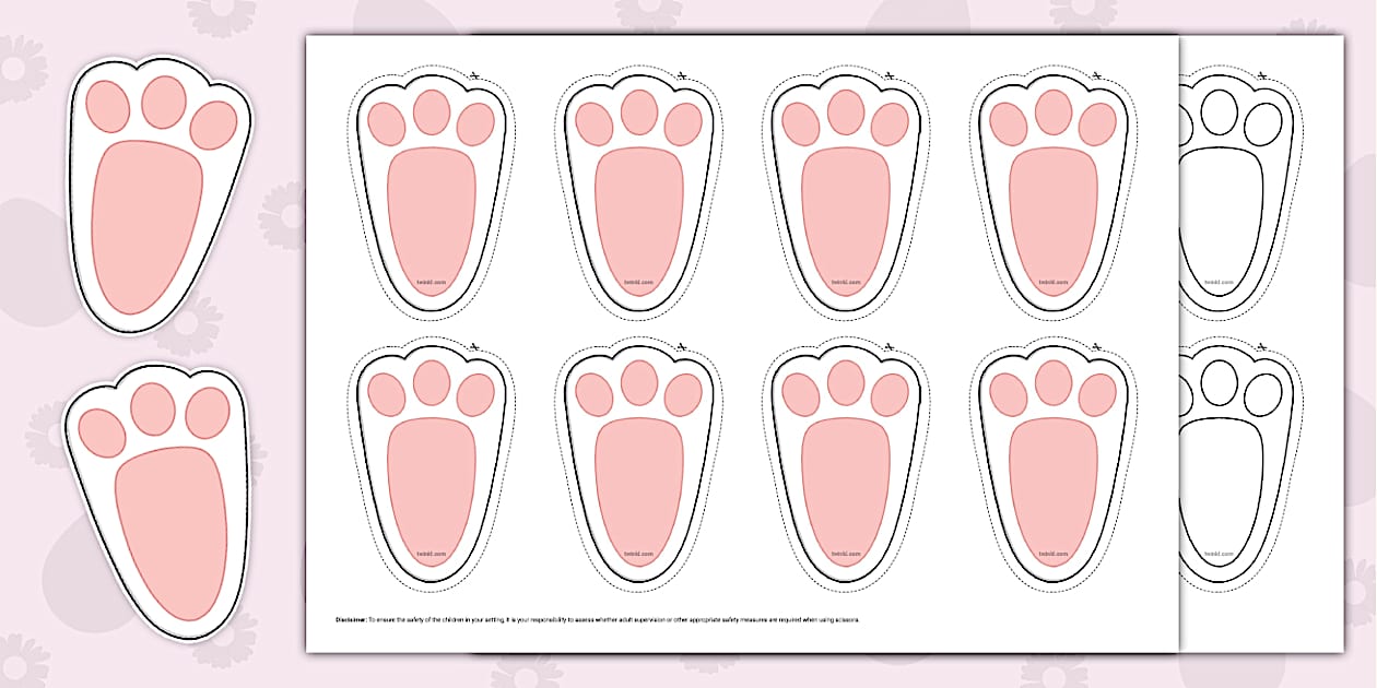 Small Rabbit Paw Prints Cut-Outs (Teacher-Made) - Twinkl