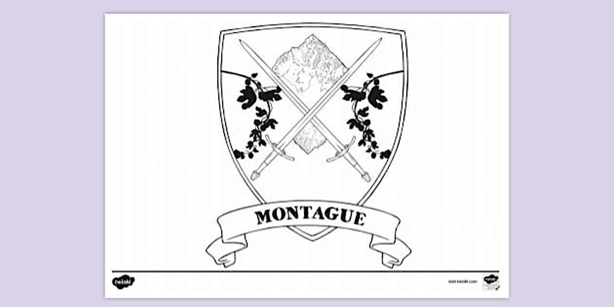 Montague Coat of Arms Colouring Sheet | Colouring Sheets