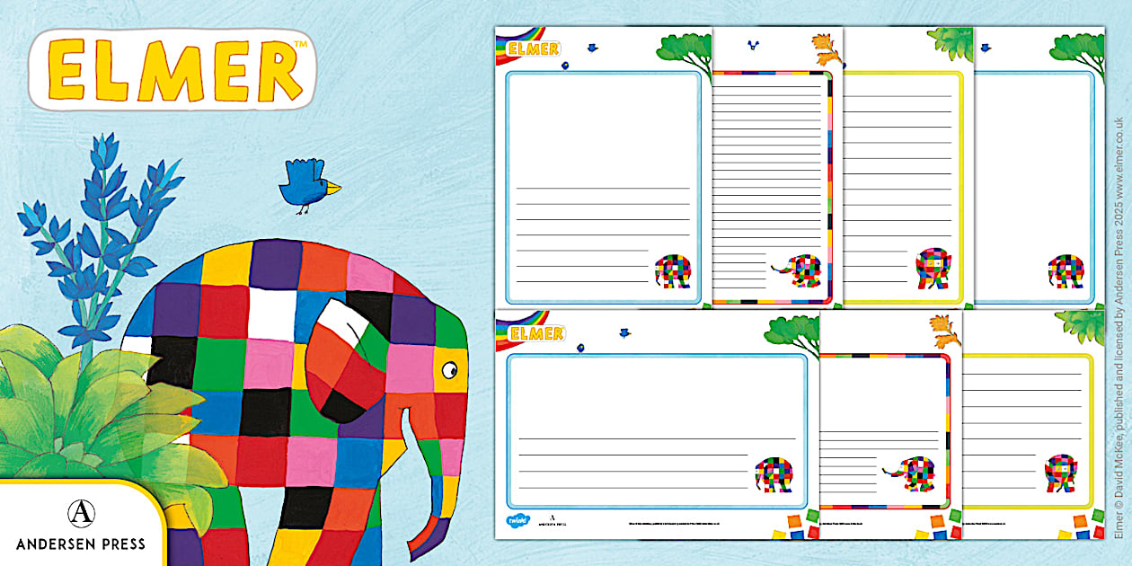 FREE! - Elmer Templates and Page Borders | Twinkl - Twinkl