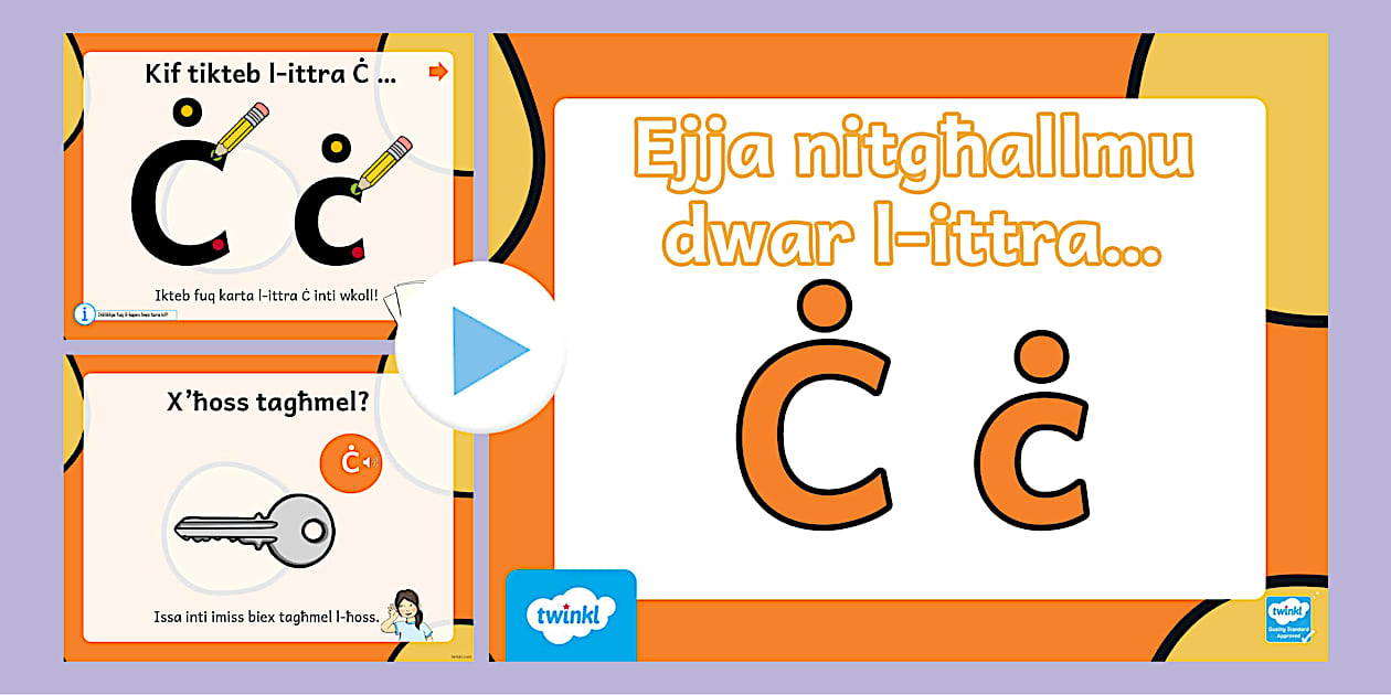 Preżentazzjoni: Ejja Nitgħallmu Dwar l-Ittra Ċ - Twinkl