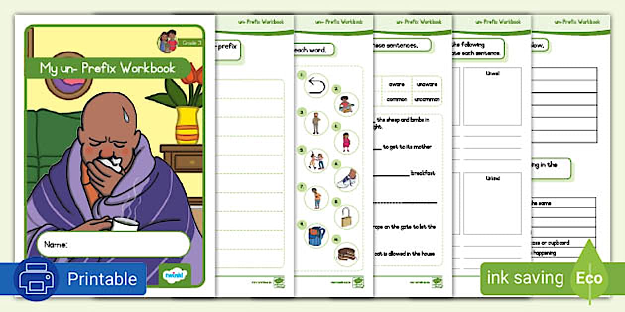 Grade 3 Phonics: un- prefix Workbook (teacher made) - Twinkl