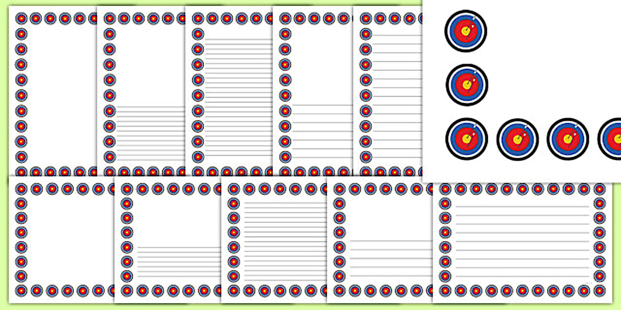 Black and White Target Page Borders Pack (teacher made)