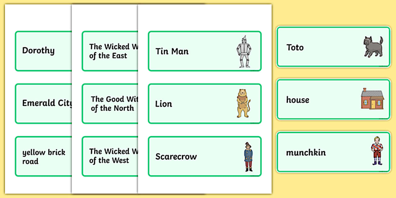 Editable Wizard of Oz Word Cards (teacher made) - Twinkl