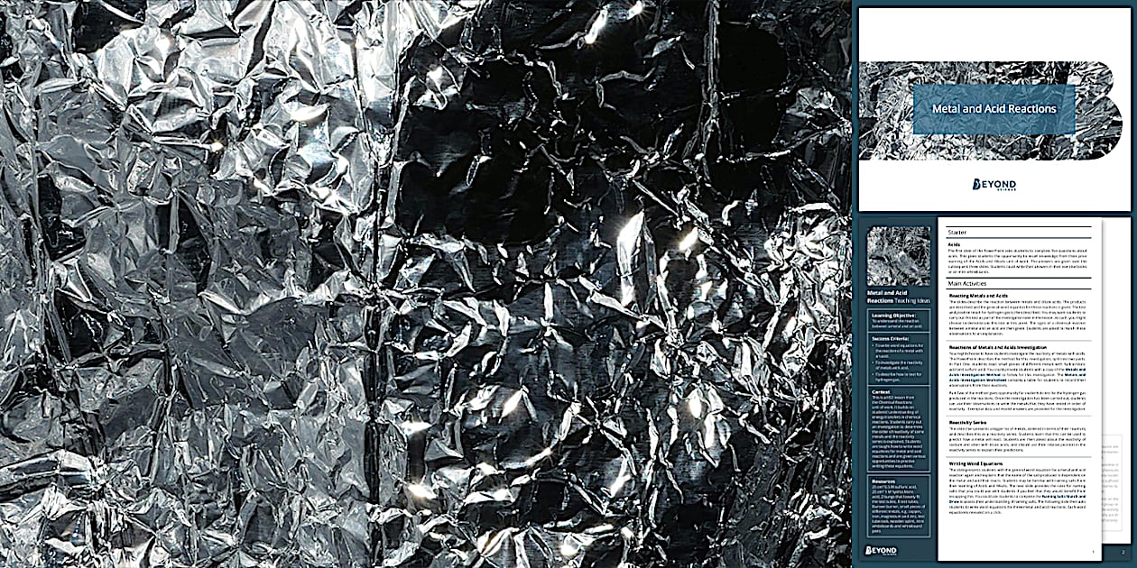 KS3 Chemical Reactions Lesson 6: Metal and Acid Reactions