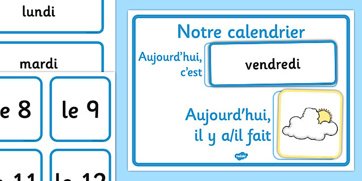 Editable Weather Calendar French (teacher made) - Twinkl