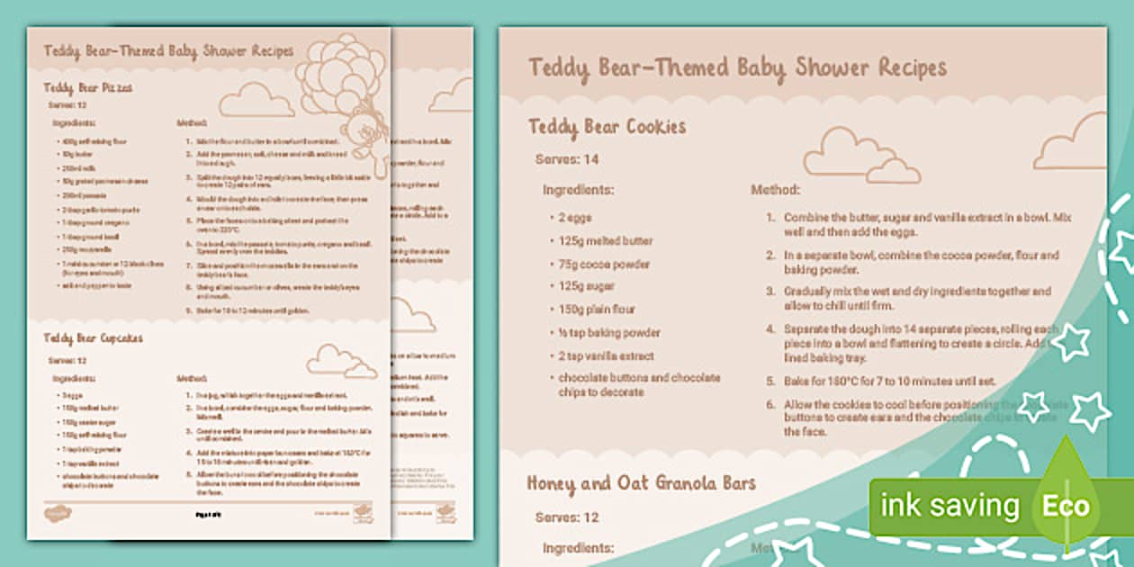 Teddy Bear-Themed Food Ideas | Party Packs (teacher made)