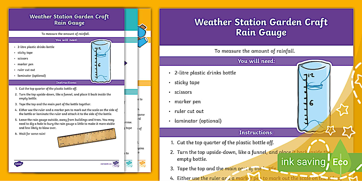 Editable DIY Weather Station Garden Craft Instructions