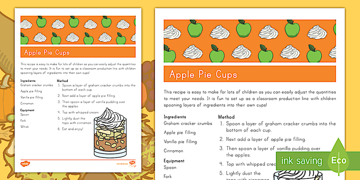 Apple Pie Cup Recipe | Teaching Resource | Twinkl USA