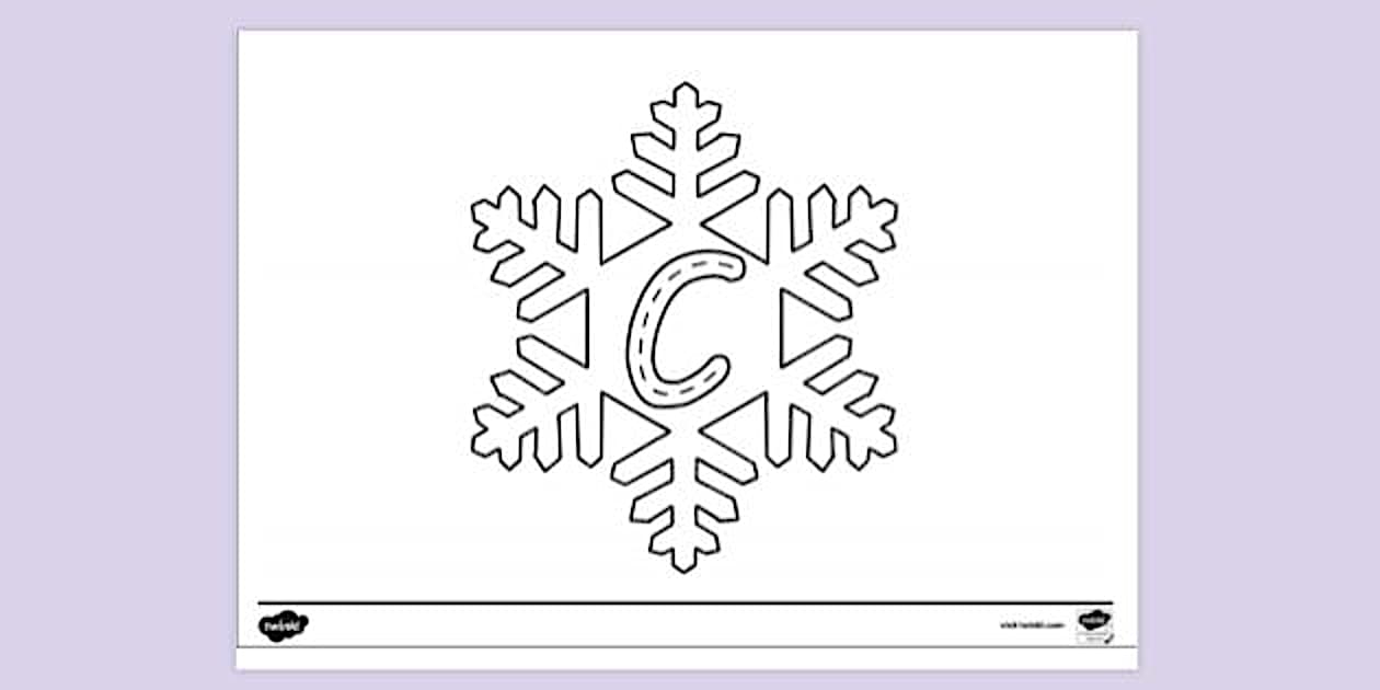 Snowflake Letters Colouring Sheet | Colouring Pages - Twinkl