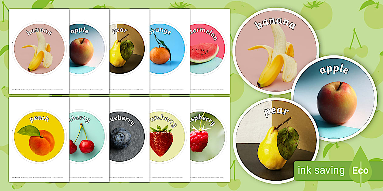 Fruit Display Circle Photo Cut-Outs (Teacher-Made) - Twinkl