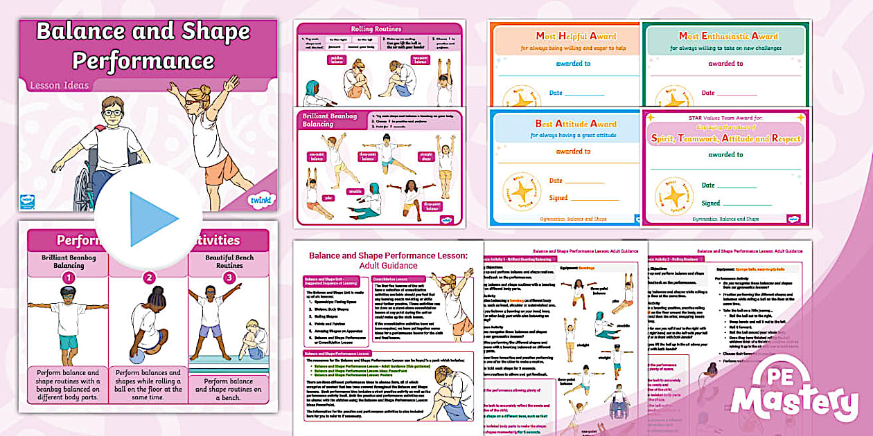 Year 2 Gymnastics: Balance and Shape Performance Pack