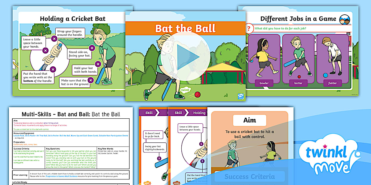👉 Twinkl Move PE Year 1 Bat and Ball Lesson 5 Bat the Ball