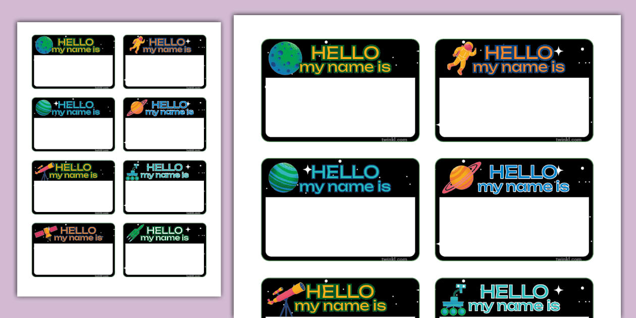 Space-Themed Name Tags (teacher made) - Twinkl