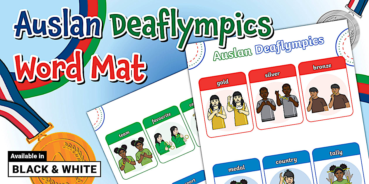 Auslan Deaflympics Word Mats (teacher made) - Twinkl