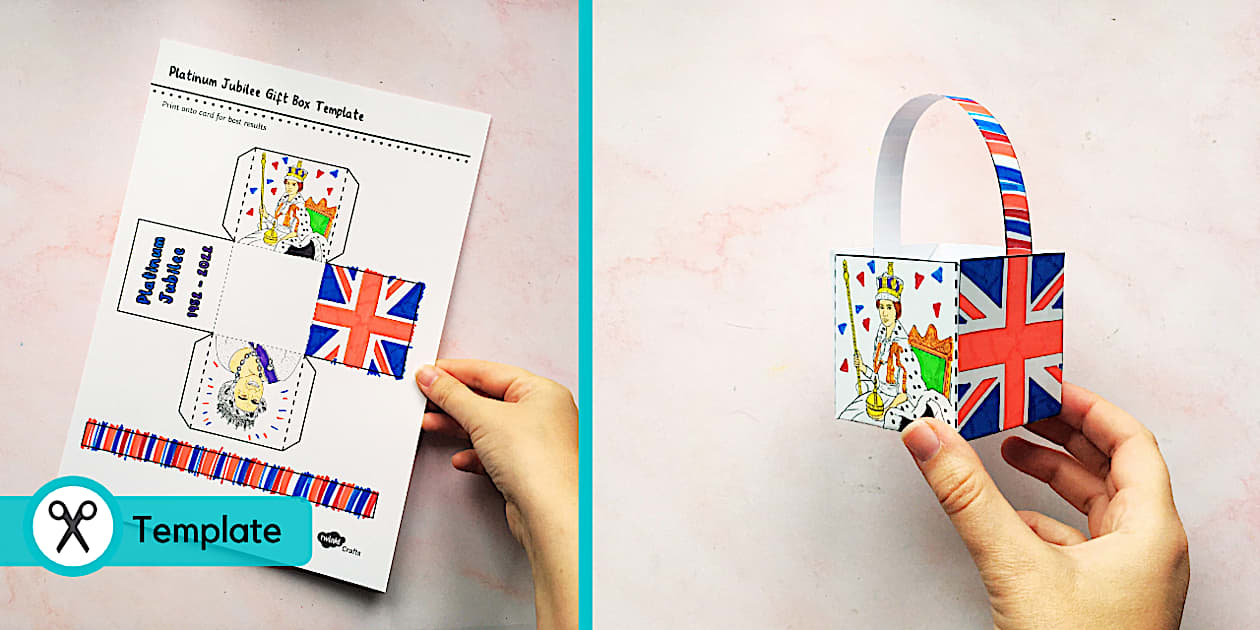 Queen's Jubilee Crafts - Gift Box | Twinkl