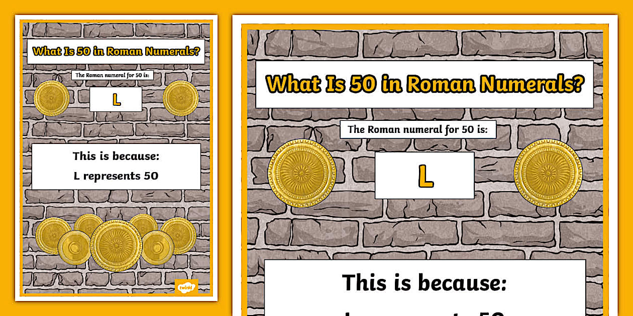 👉 50 in Roman Numerals Display Poster (Teacher-Made)