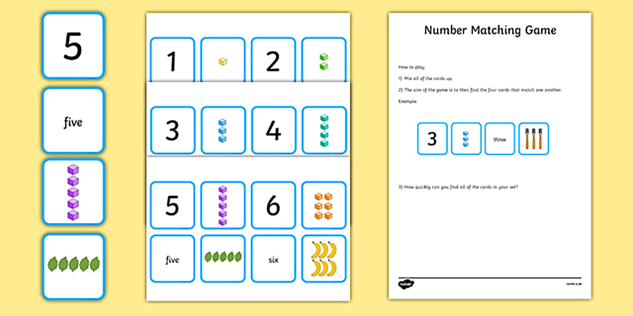 Number Matching Cards 1-10 (Teacher-Made) - Twinkl