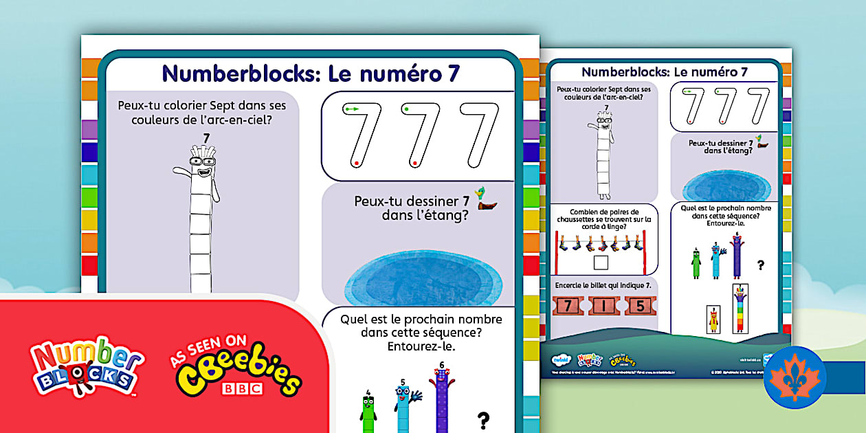 Numberblocks: Lucky Number Seven Activity French - Twinkl