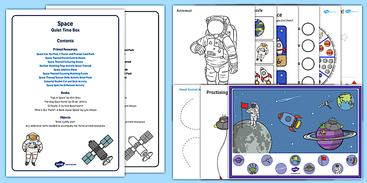 Space Quiet Time Box (teacher made) - Twinkl