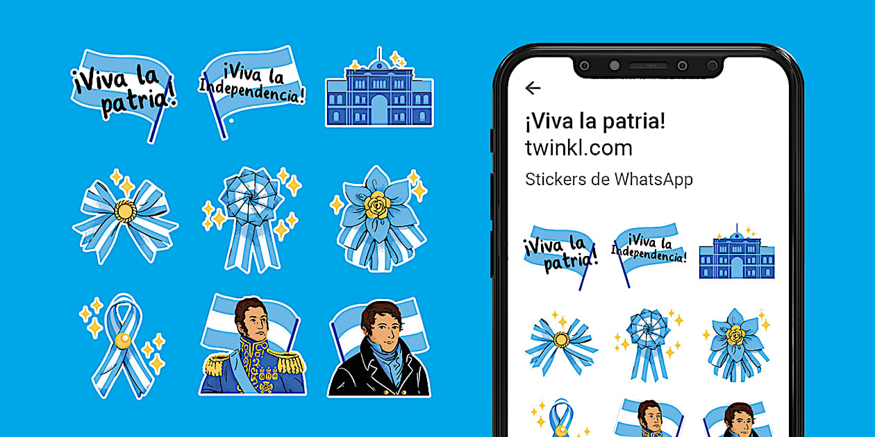 * NEW * WhatsApp stickers: ¡Viva la Patria! (Argentina) - Twinkl