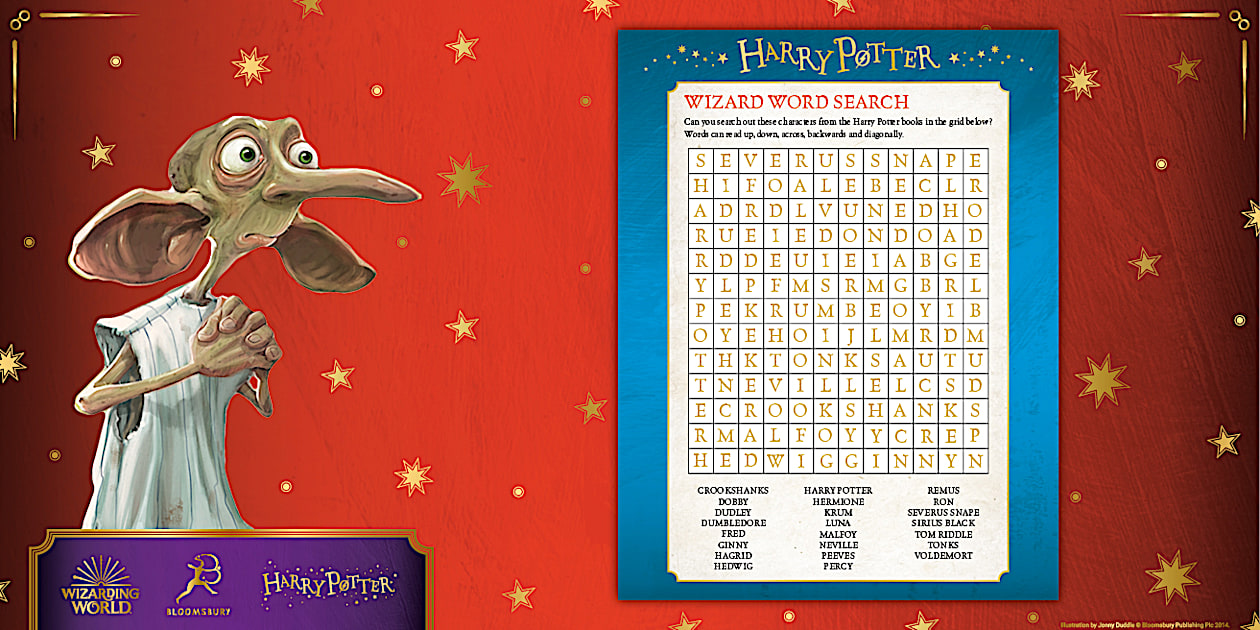 FREE! - Harry Potter: Wizarding Word Search Worksheet Ages 7-11