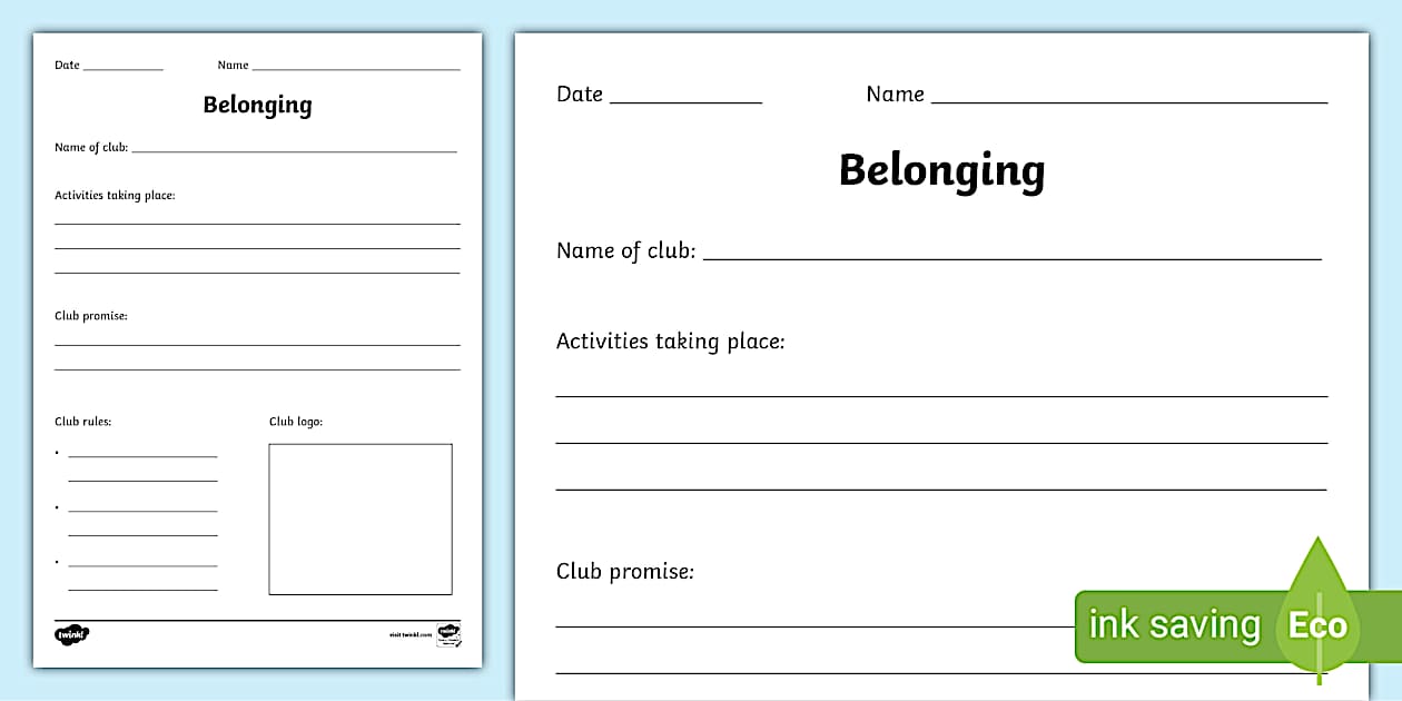 Belonging to a Club RE Worksheet (teacher made) - Twinkl