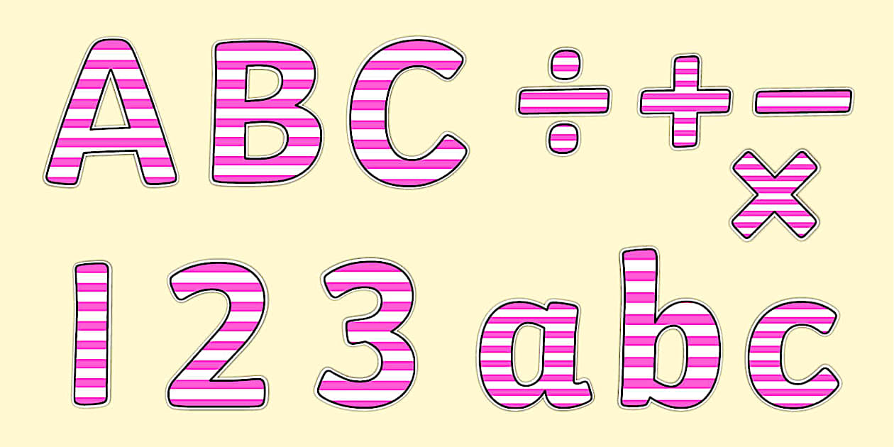 Stripey Pink Display Lettering (teacher made) - Twinkl